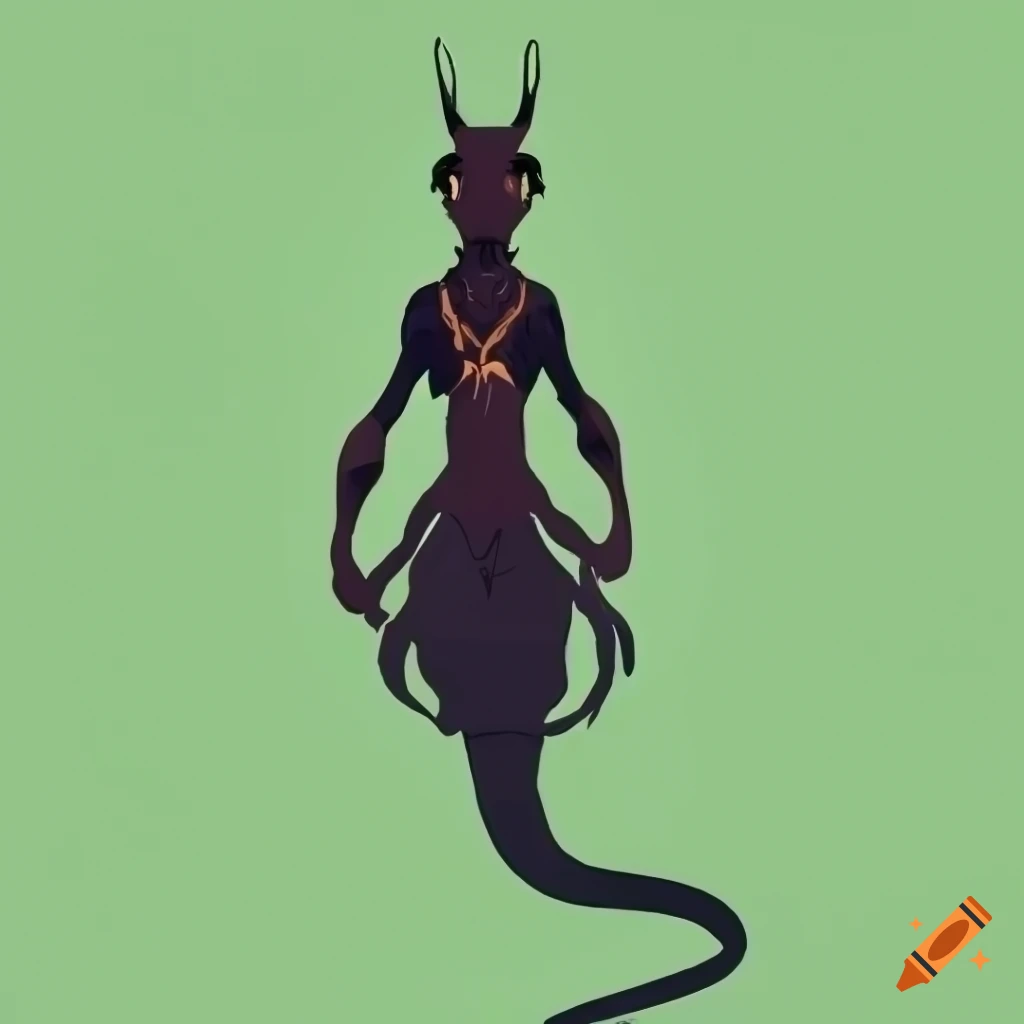 Minimalist humanoid snake character on Craiyon