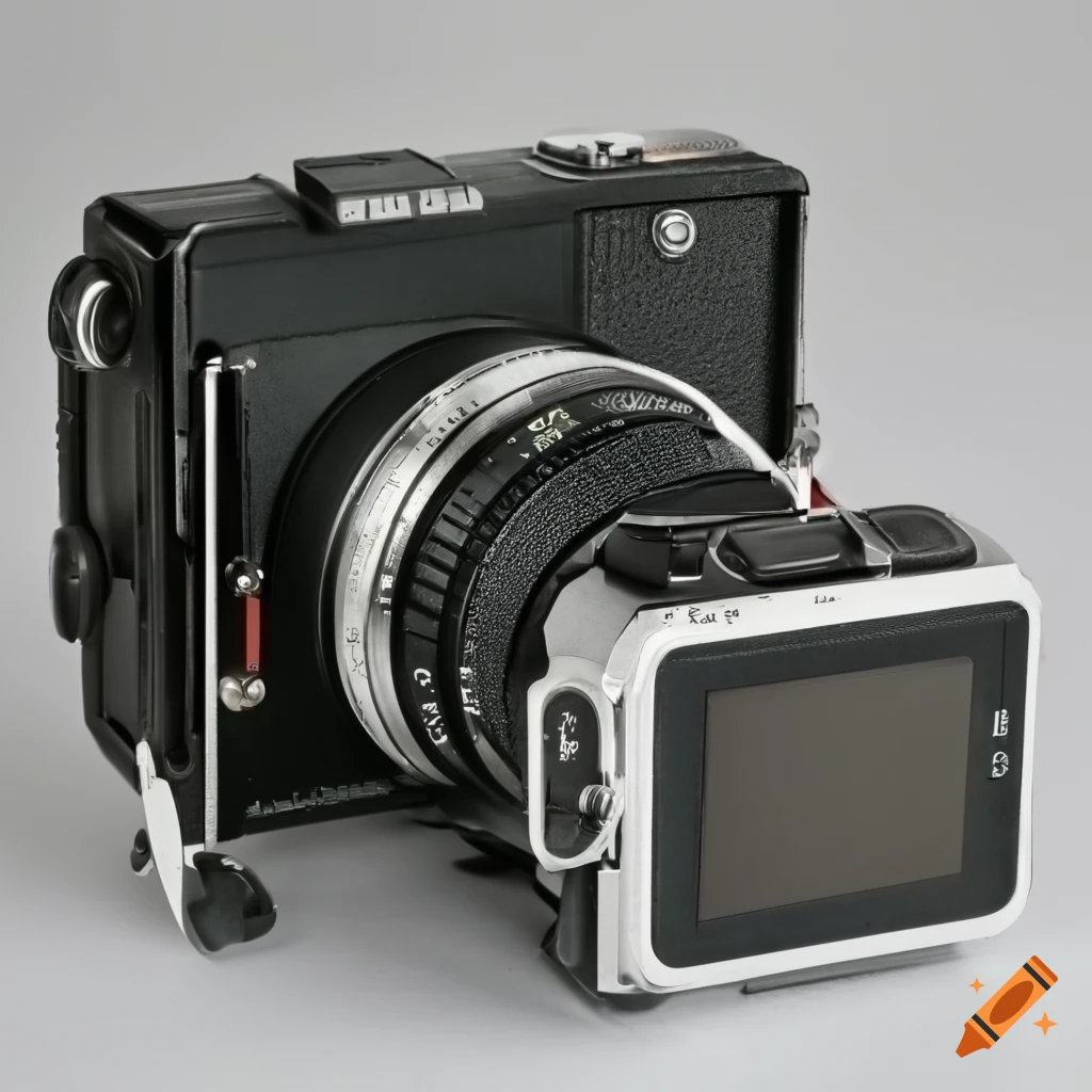 Sinar f2 large format portable camera with 1980s style on Craiyon