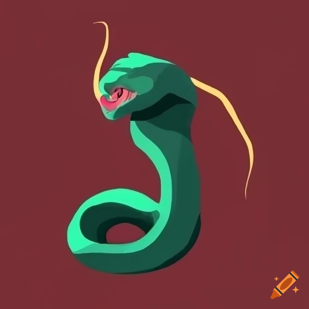 Minimalist humanoid snake character on Craiyon