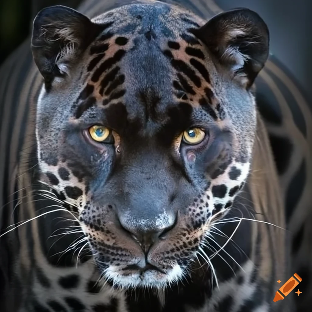 Portrait of a black jaguar with star markings on Craiyon