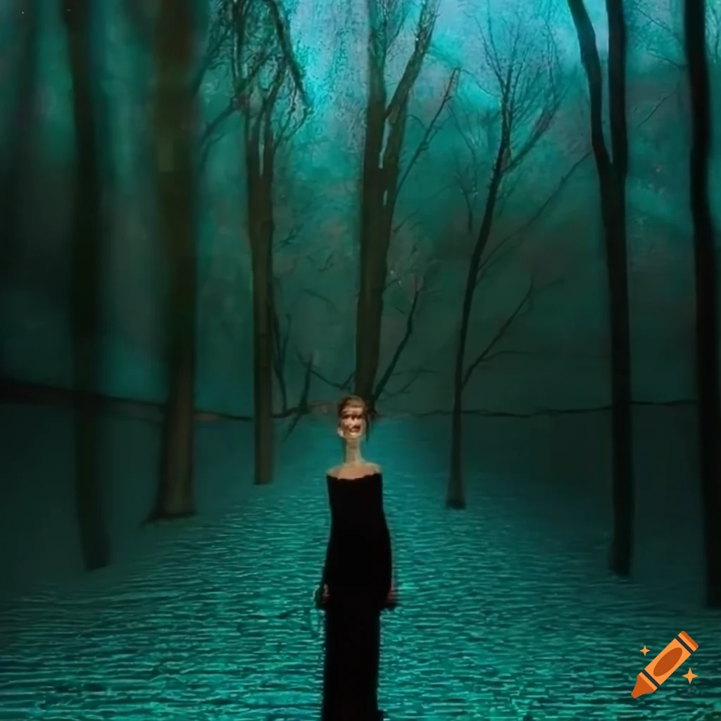 Glitch art photograph of a tree on Craiyon