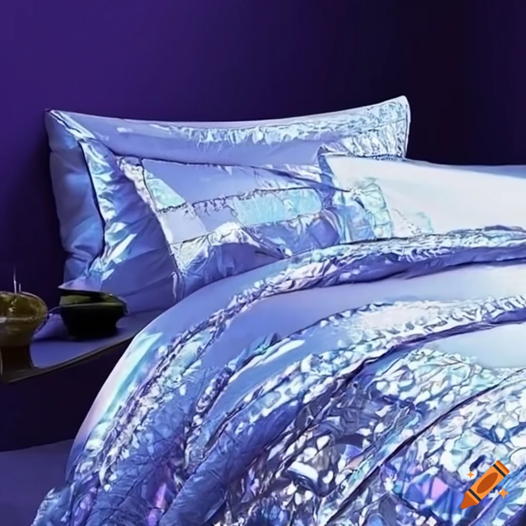 Reflective mirror bedding on Craiyon