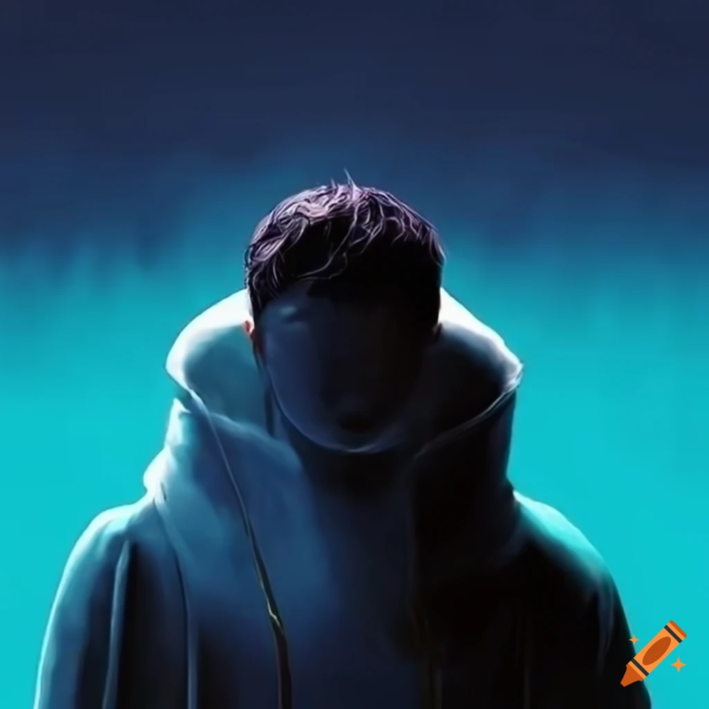 Album art with a sad person crying on Craiyon