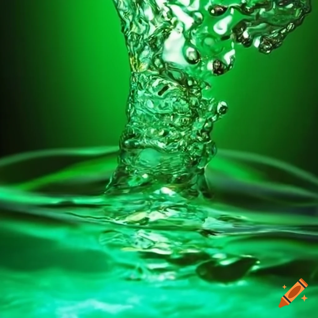 Green and gold water on Craiyon