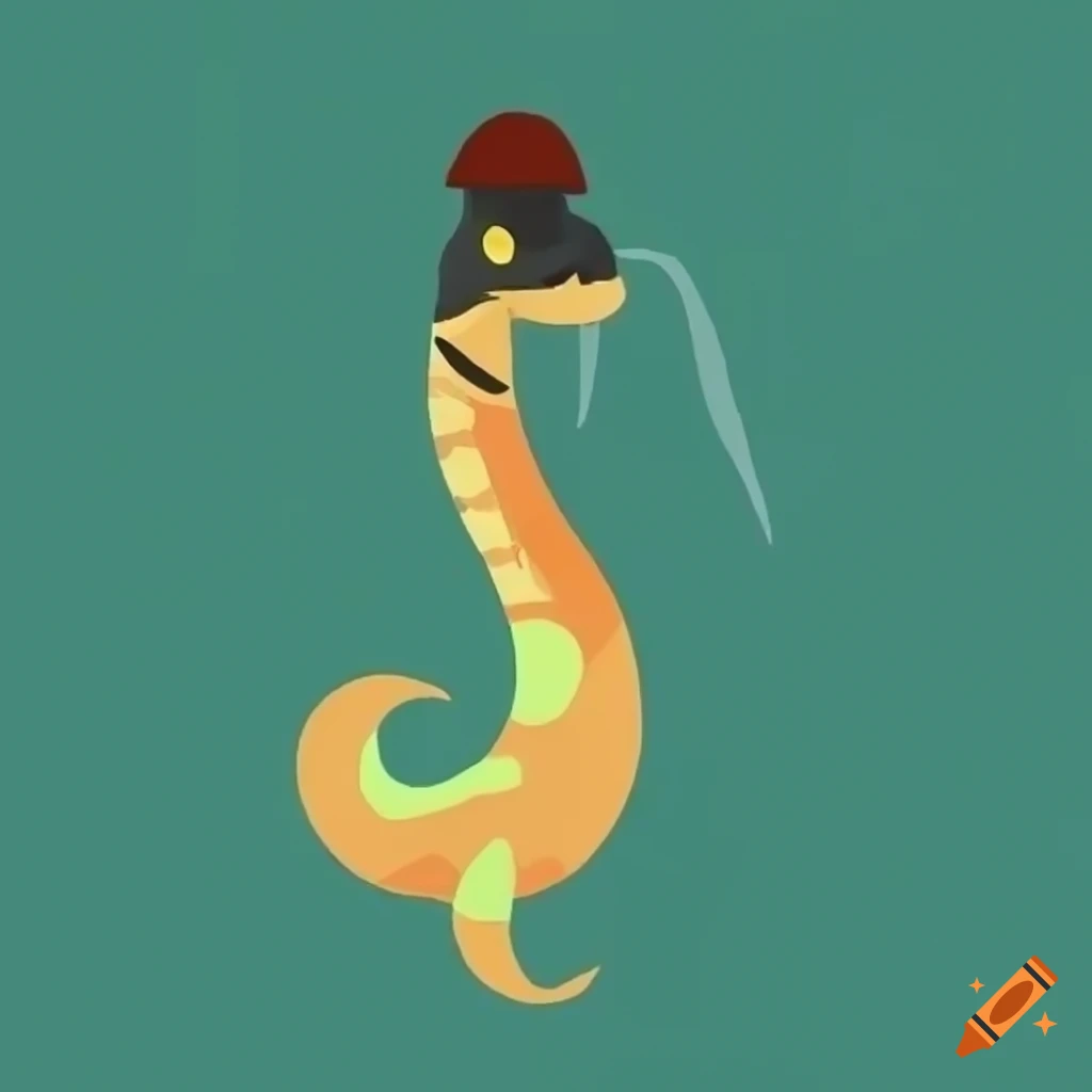 Minimalist humanoid snake character on Craiyon