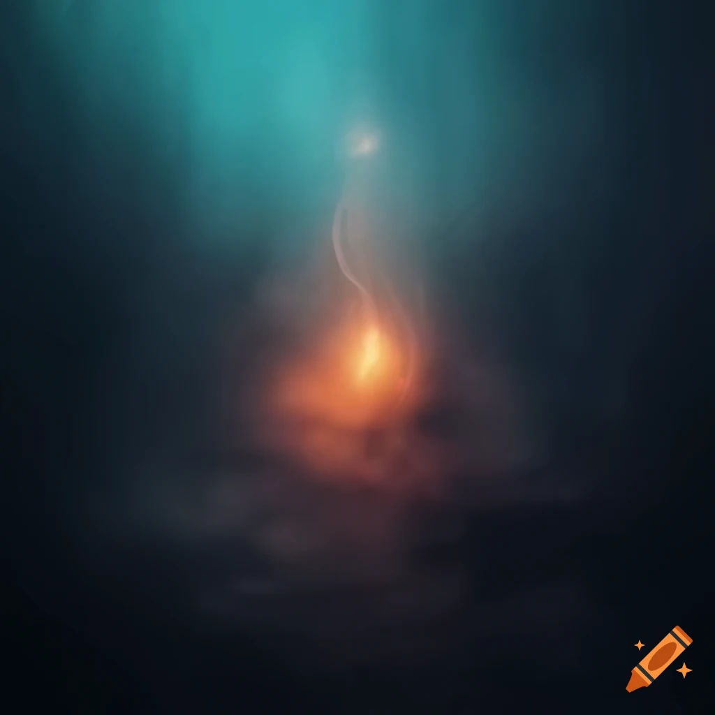 Magical dust floating in cold mist with a taboo inspiration on Craiyon