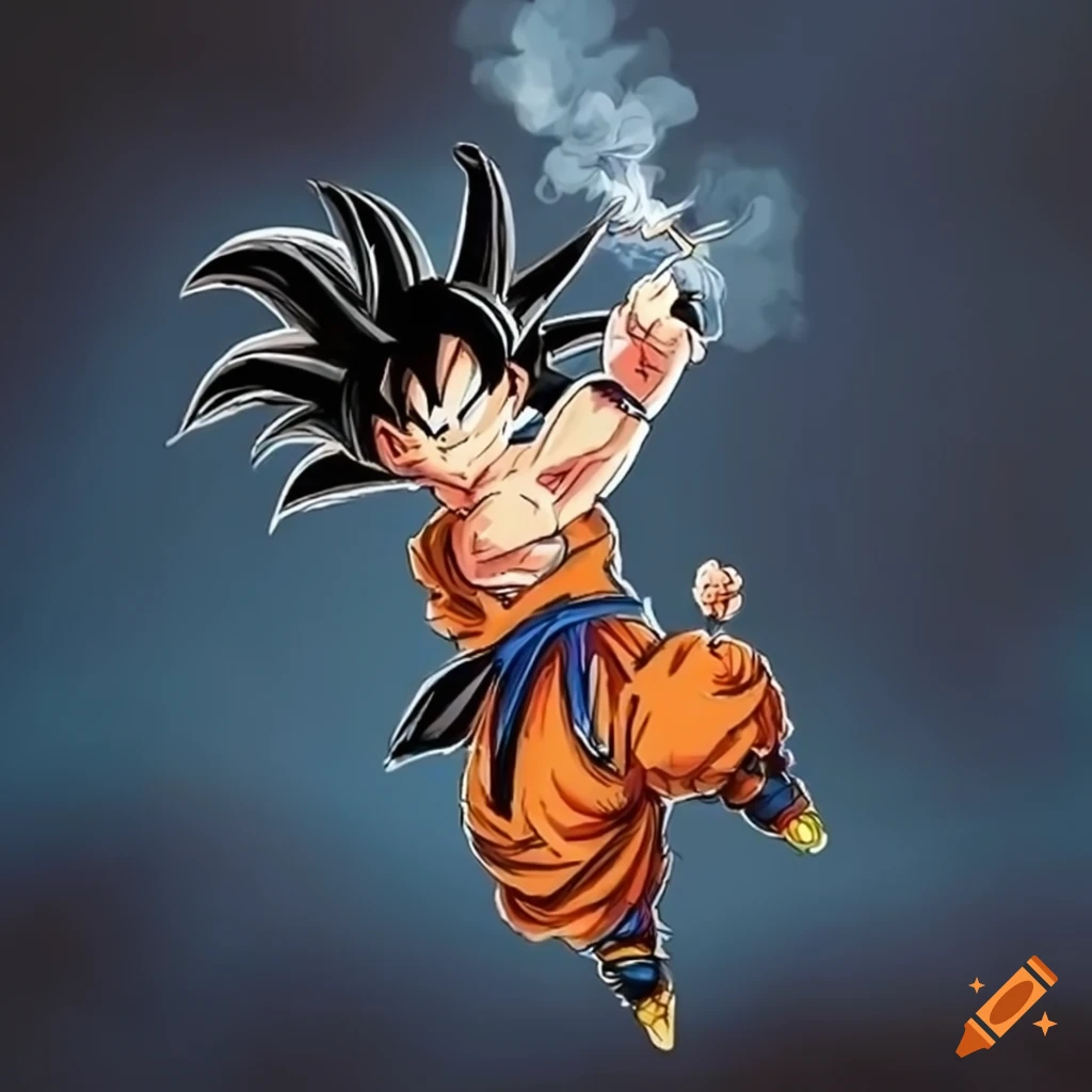 Goku flying over hogwarts on Craiyon