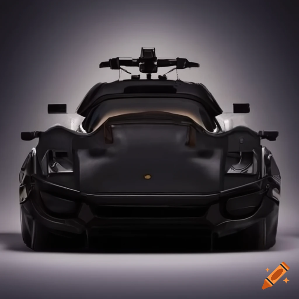 Sports car with mounted machine guns on Craiyon