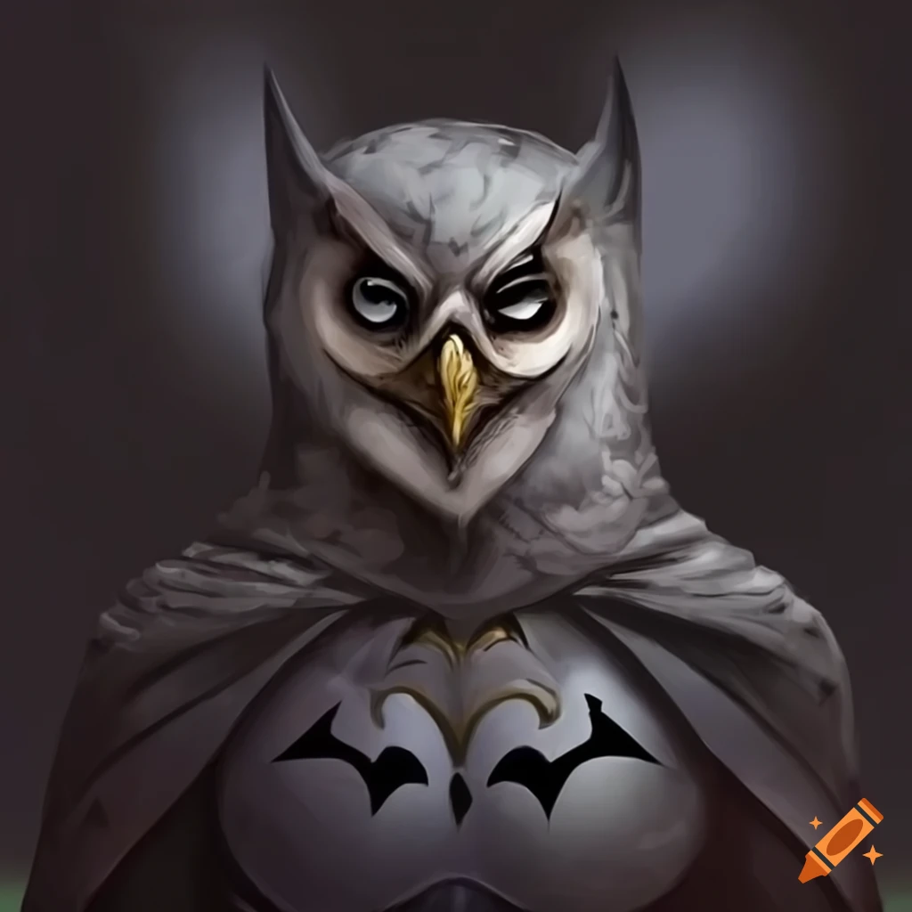 Owl dressed as batman on Craiyon