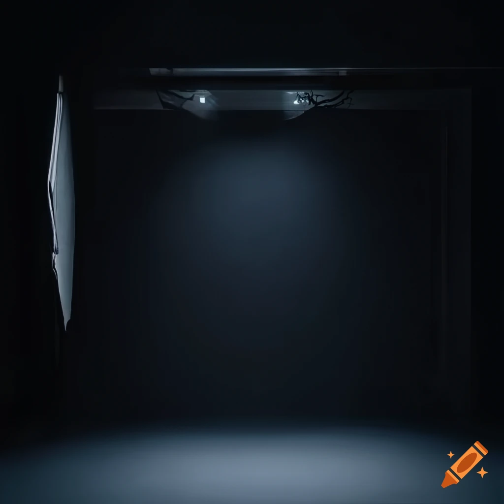 Beautiful studio room with dark color scheme and empty hall on Craiyon