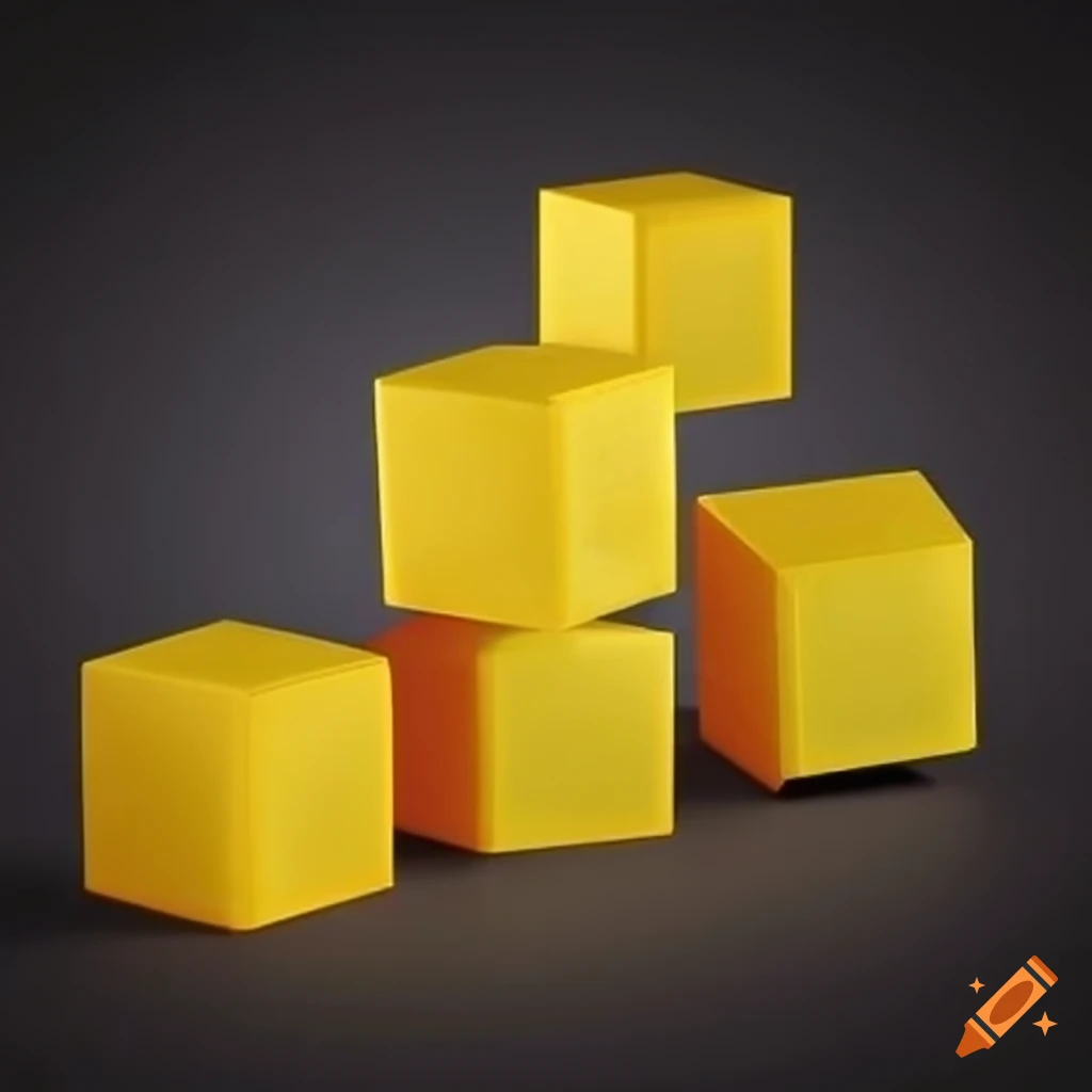 Many yellow cubes on Craiyon