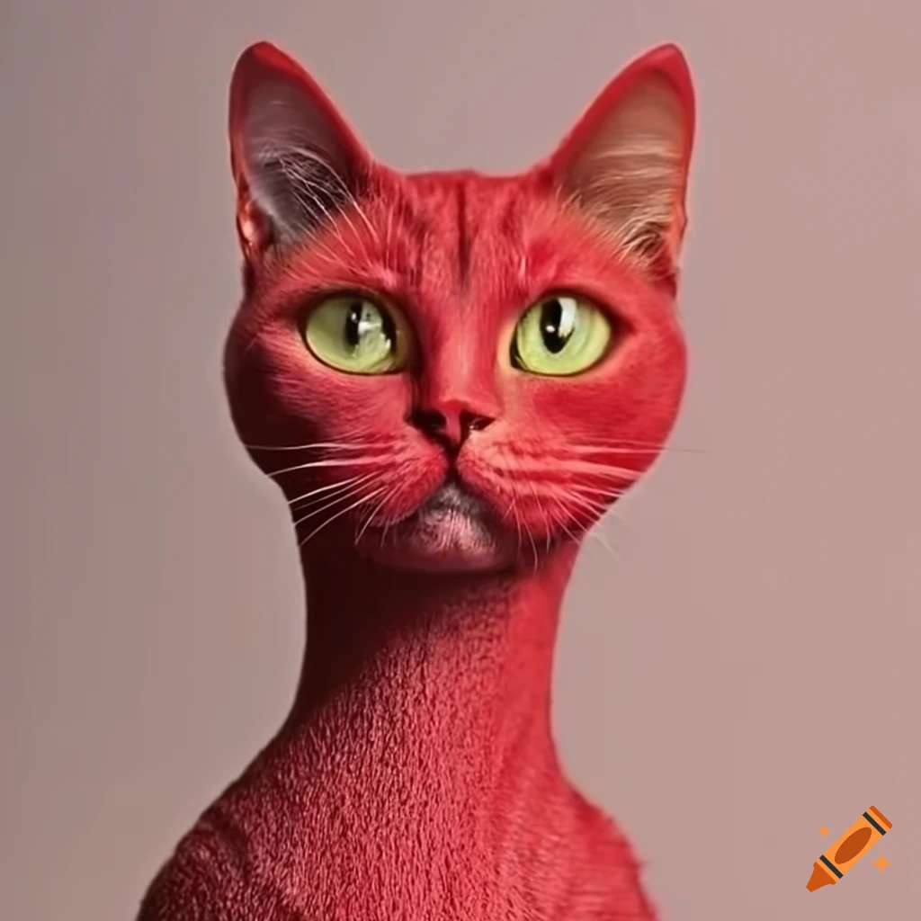 Cat with red lipstick on Craiyon