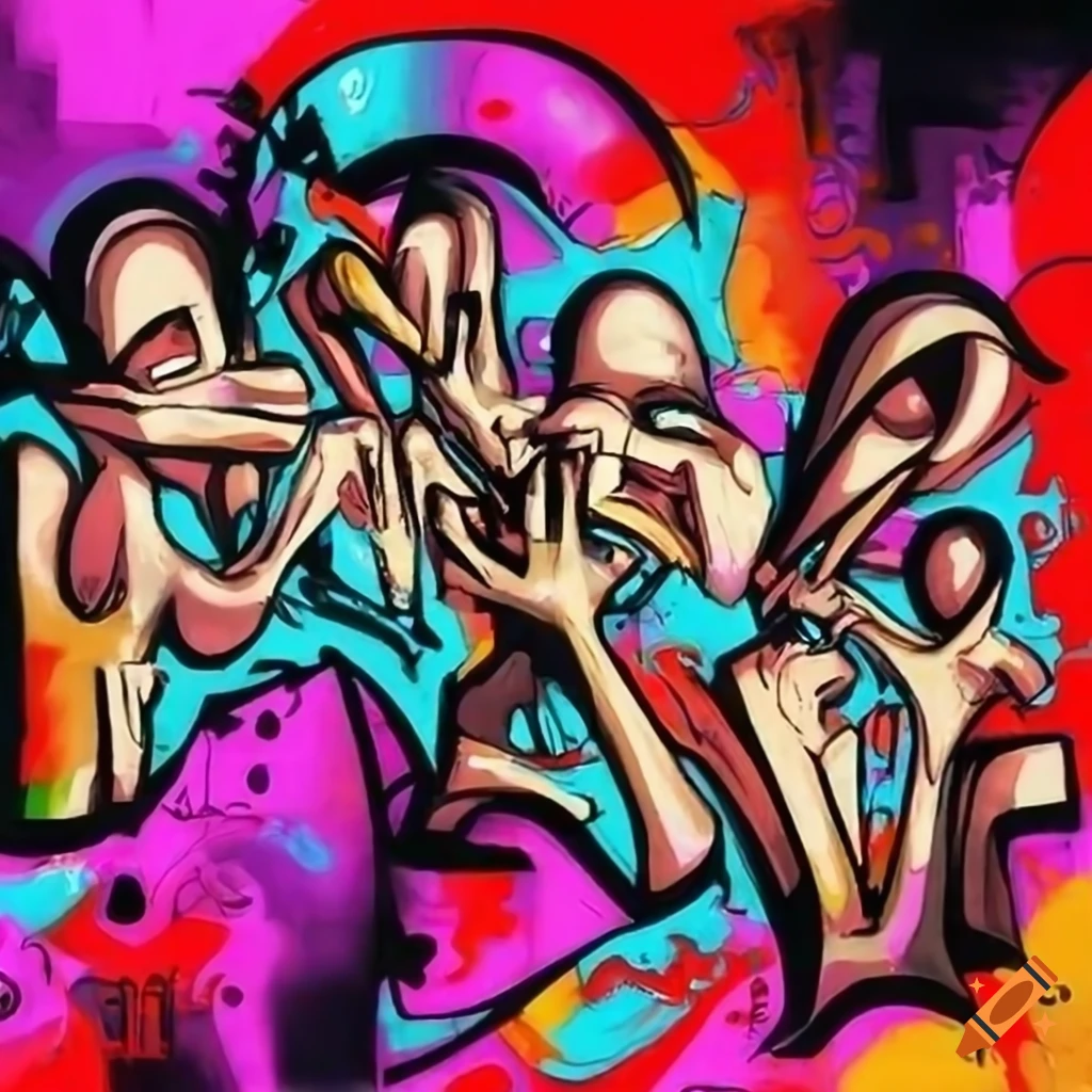 Graffiti style picture of a team on Craiyon