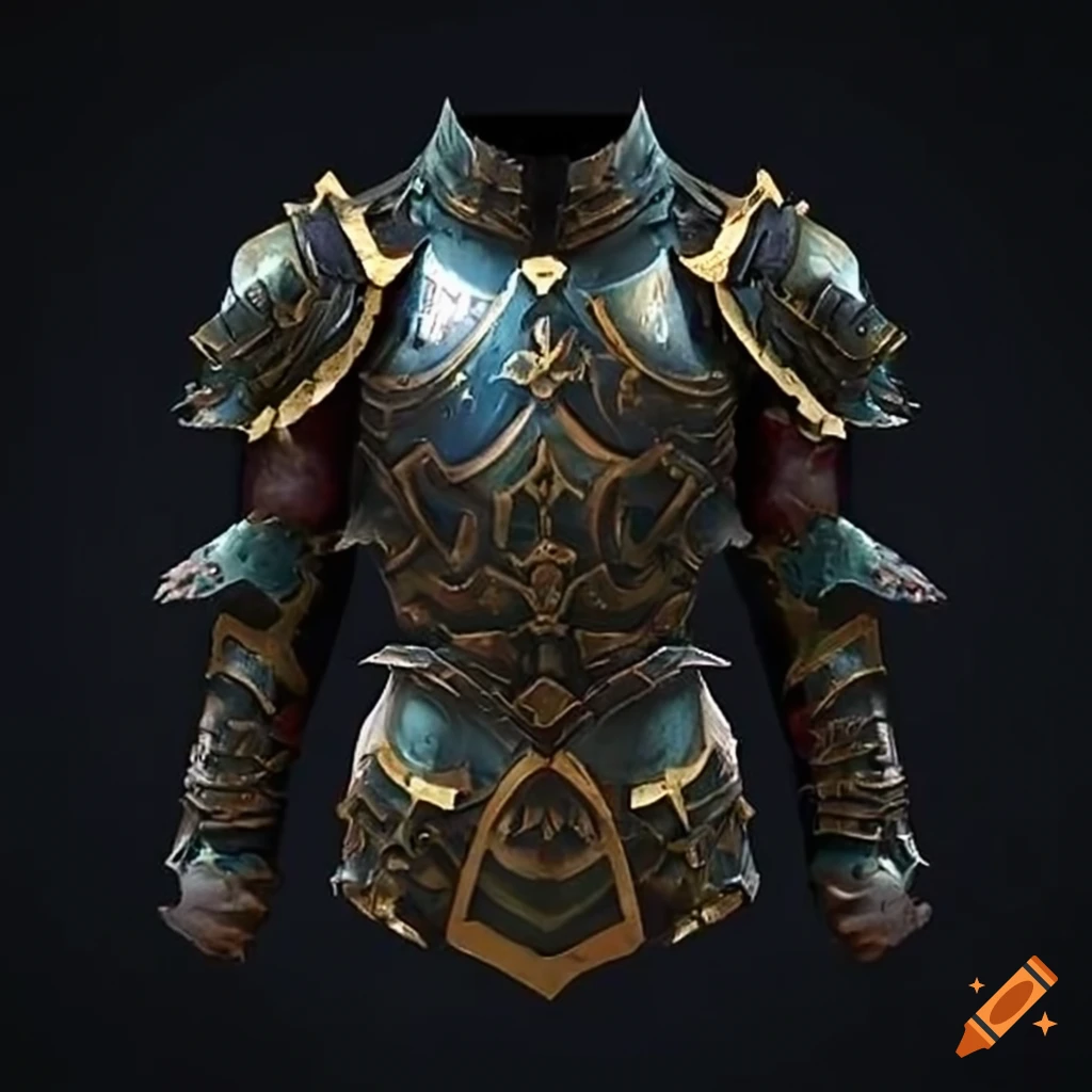 Close view of heavily armored magic body on Craiyon