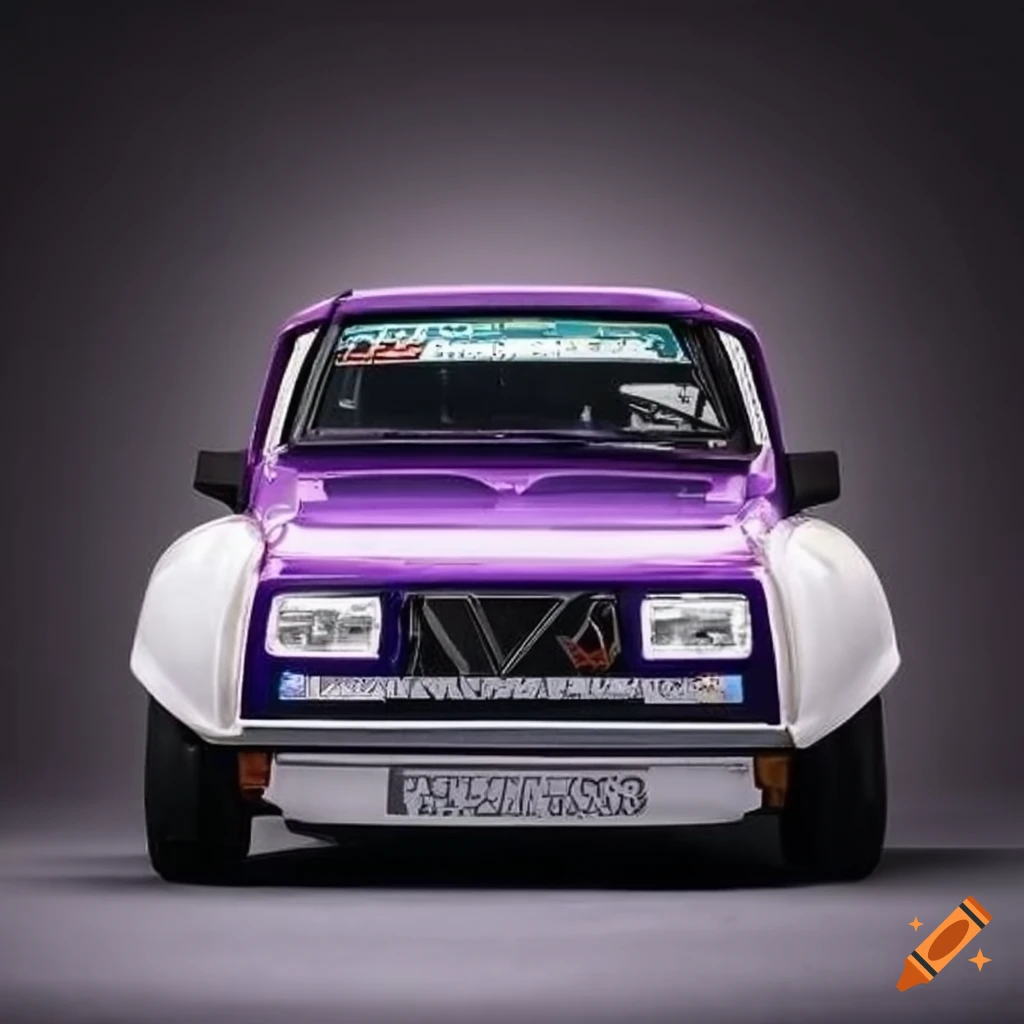 1985 Renault R4 GTL front view jdm tuned race car with spoiler on Craiyon
