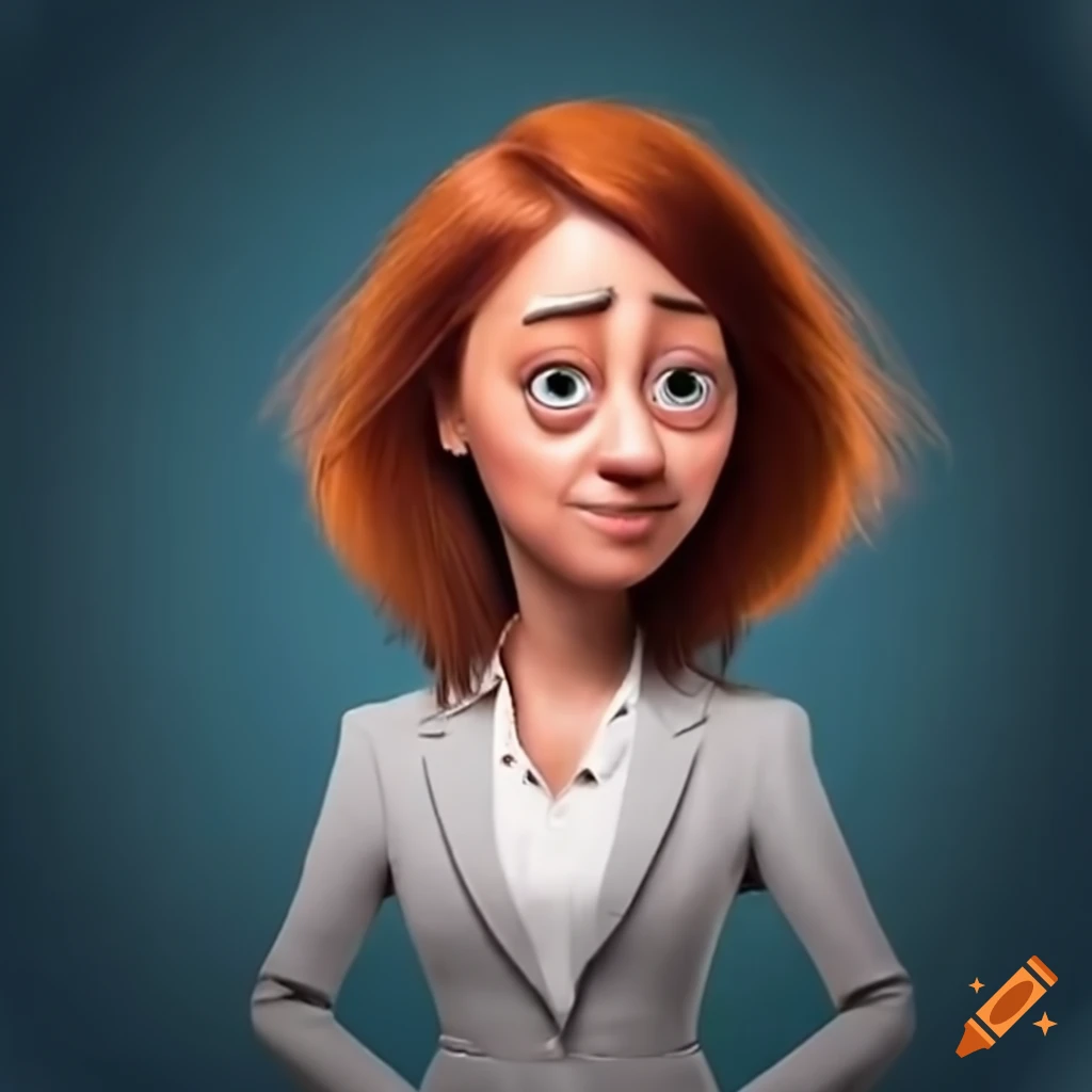 Cartoon secretary character for an animated film on Craiyon