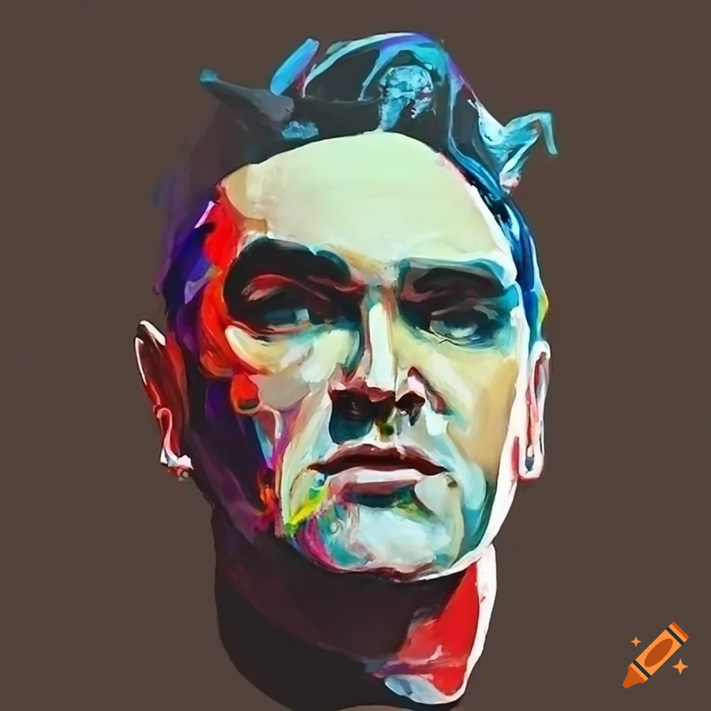Abstract portrait of morrissey in muted colors on Craiyon