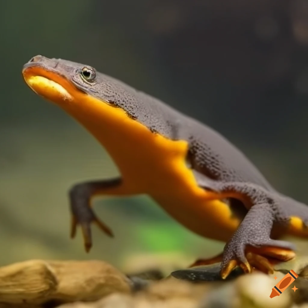 Full-body newt photograph on Craiyon