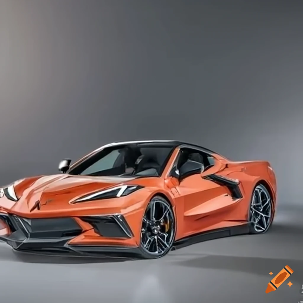 2024 chevrolet corvette c8 with black pillars and no roof on Craiyon