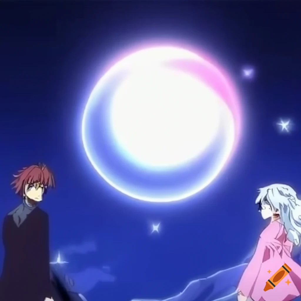 Shiny 3D anime eclipse with Japanese text in a 2000's style on Craiyon