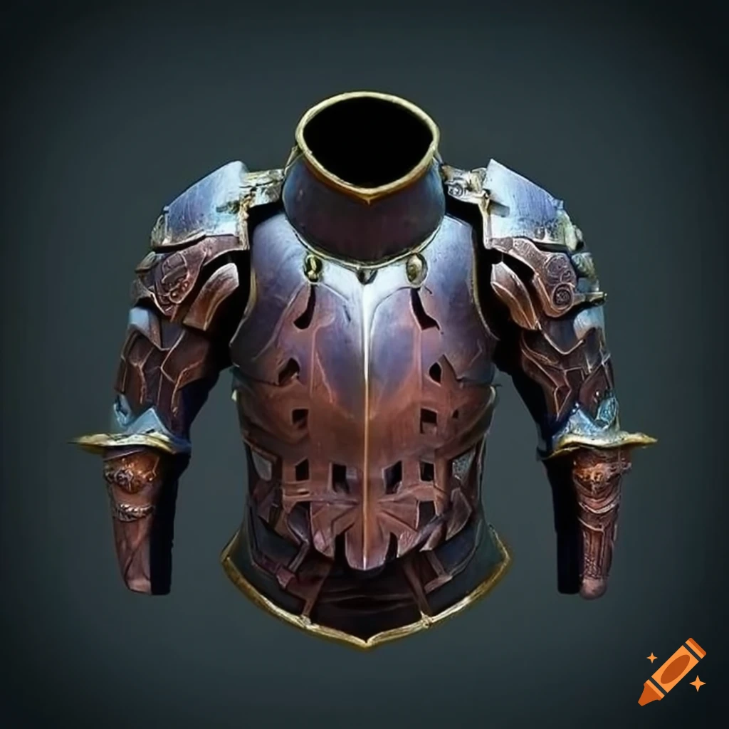 Magic heavy armor front view on Craiyon