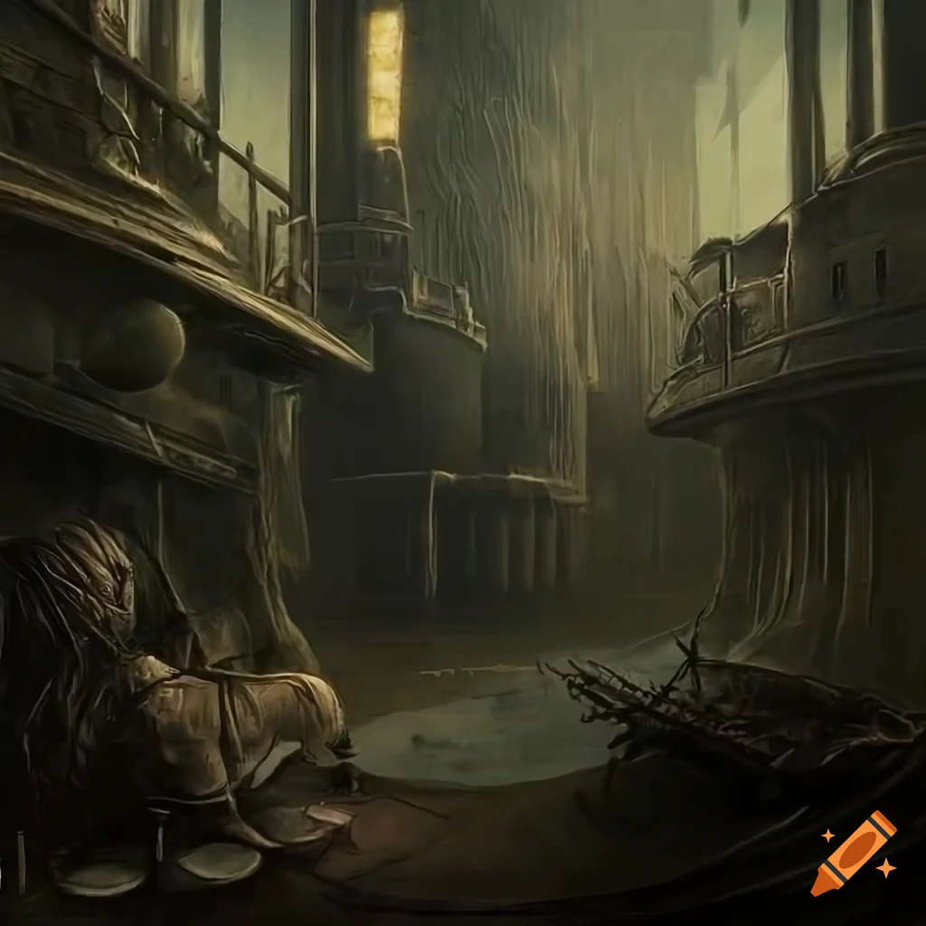 Intricate hyper-realistic modern haunted airport with an astronaut and ...