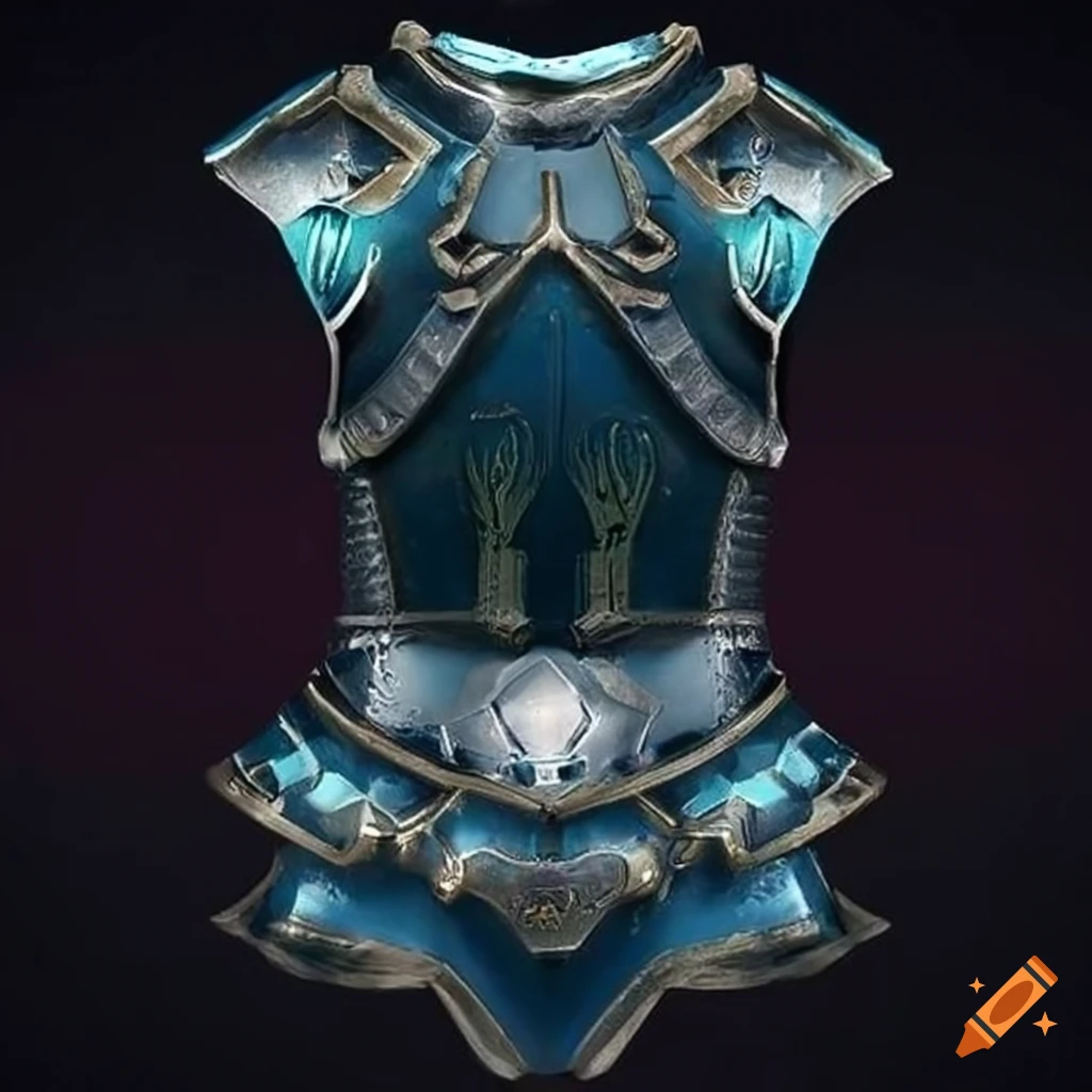Adorned magic body armor from the front on Craiyon