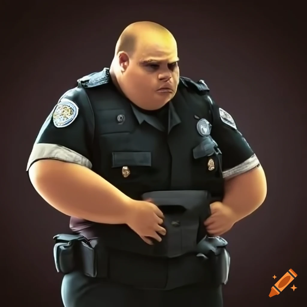 Overweight police officer on Craiyon