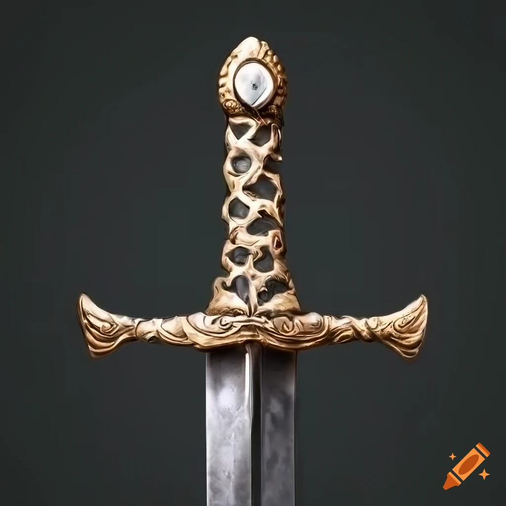High-definition texture of a sharp antique sword on Craiyon