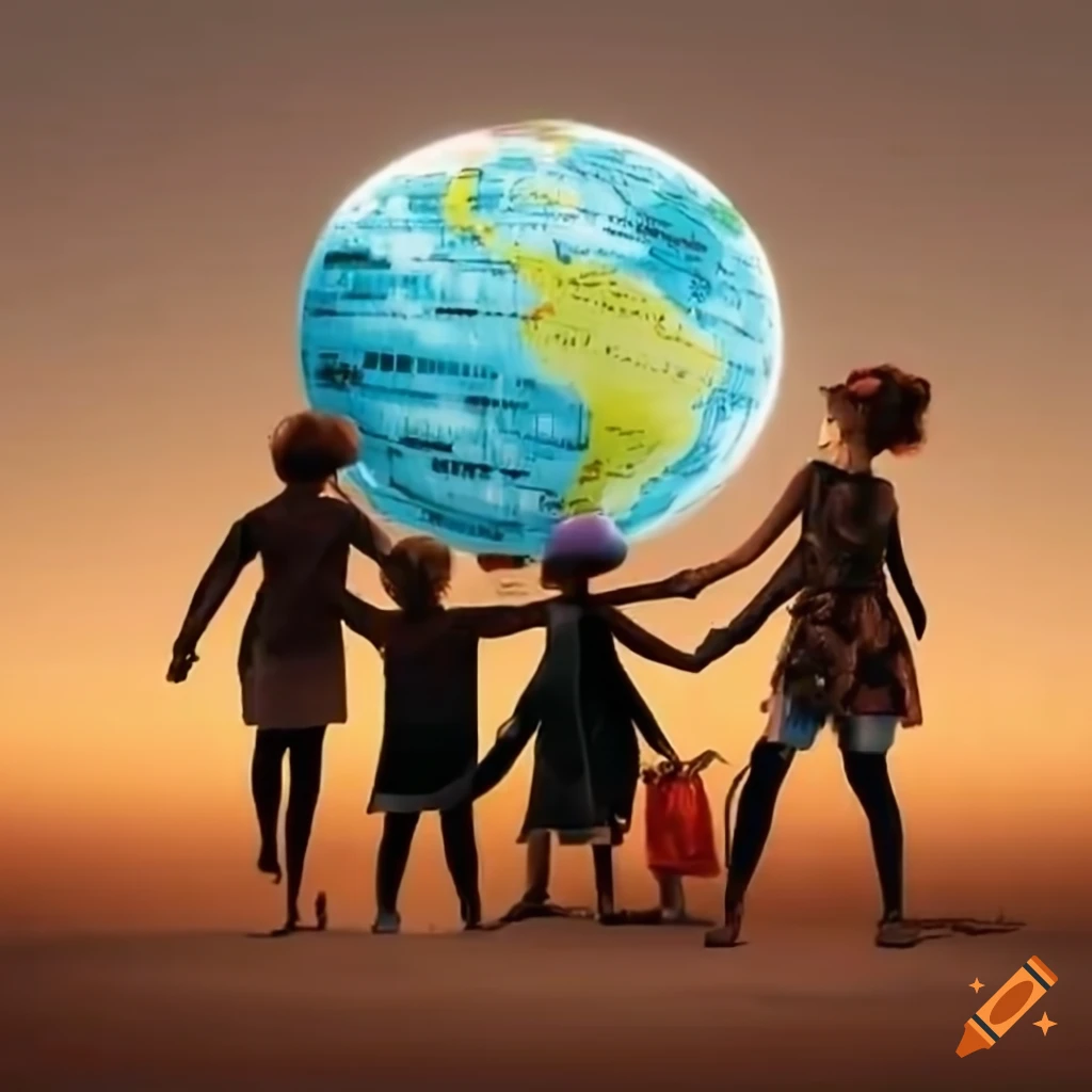 Women and children defending the environment globally on Craiyon