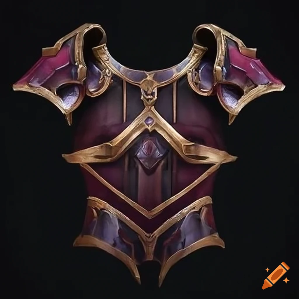 Adorned magic body armor front view on Craiyon