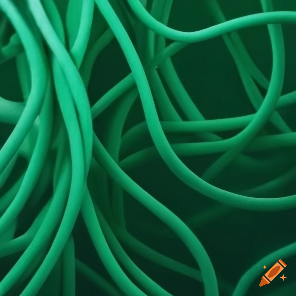 Soft white background with vibrant green cables on Craiyon