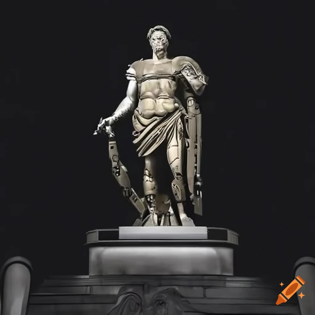 Futuristic statue of julius caesar as a robotic cyborg on Craiyon