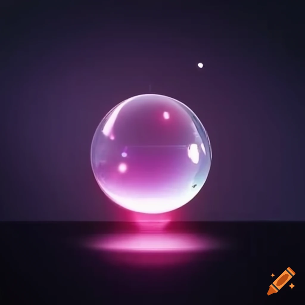 High-tech android in a crystal-clear orb showcasing brilliance on Craiyon