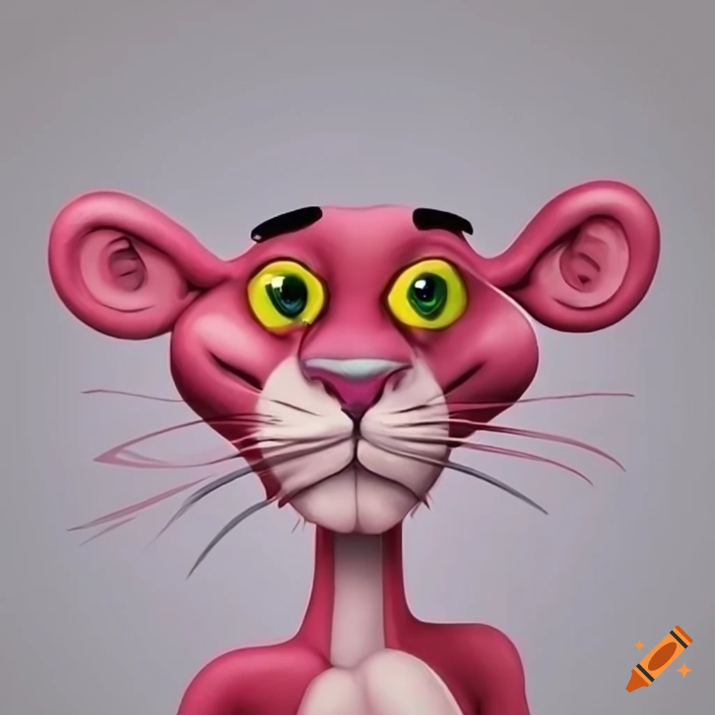 Realistic pink panther illustration on Craiyon