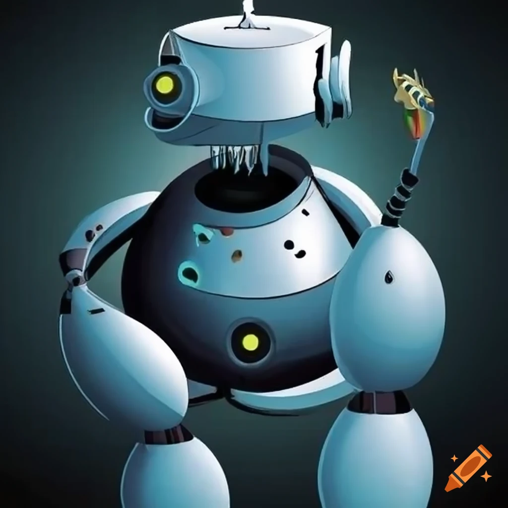 Cartoon flesh-eating robot on Craiyon