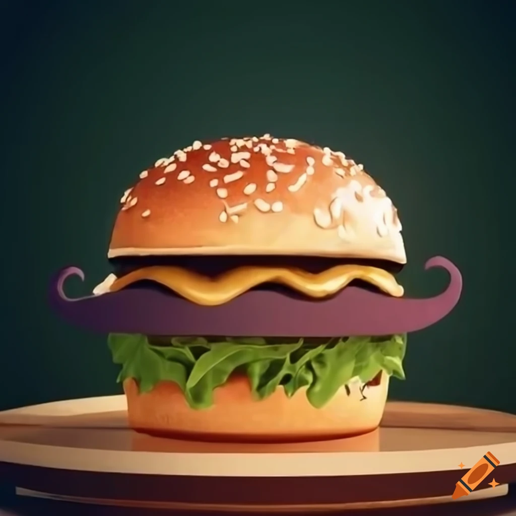 Burger with a mustache on Craiyon