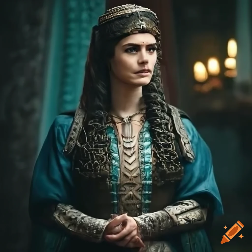 Beren Saat as Bala Hatun from Kurulus Osman in a photorealistic ...