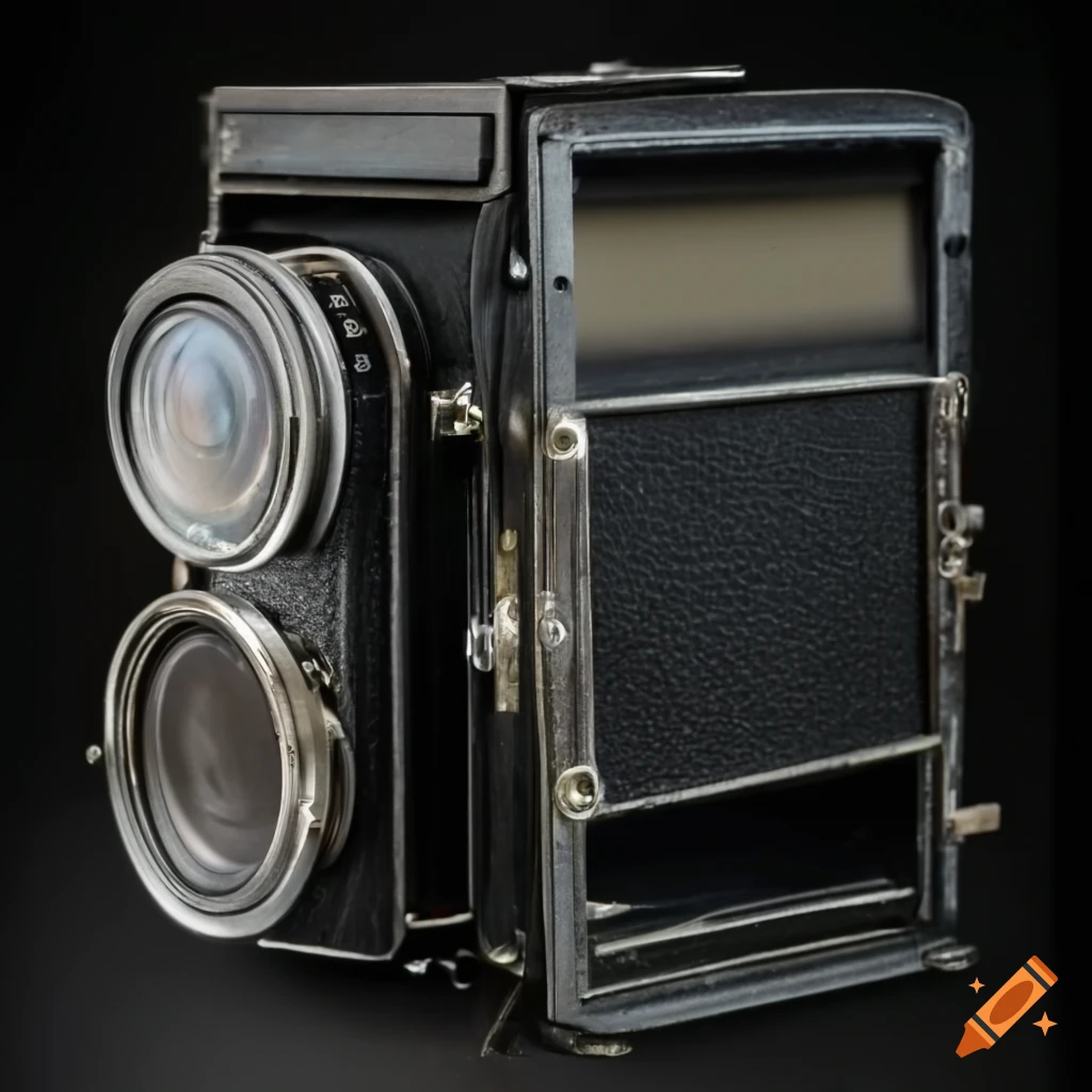 Vintage large format camera with a photographer on Craiyon