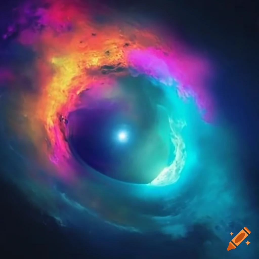 Interstellar space fantasy with bright colors on Craiyon