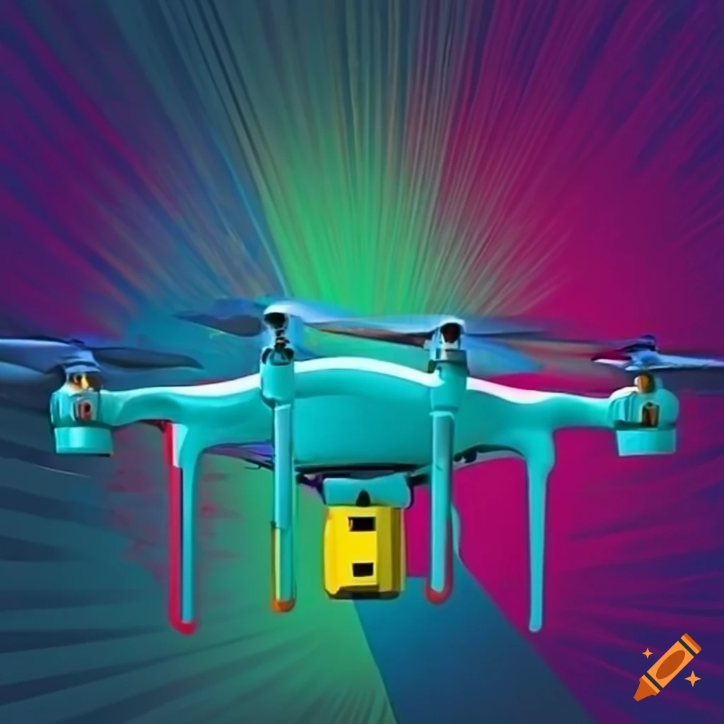 Pop art illustration of a drone on Craiyon