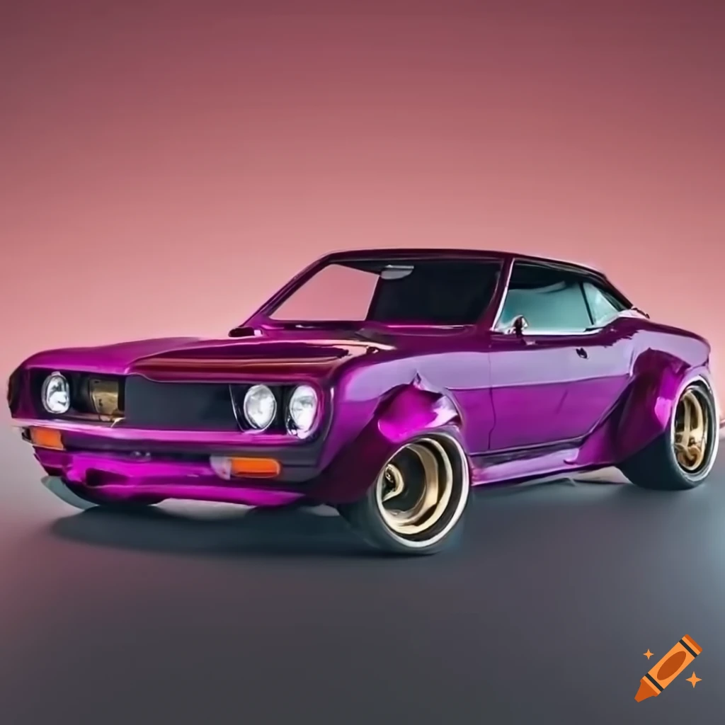 Magenta 1972 celica widebody car on Craiyon