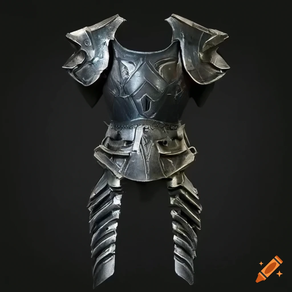 Adorned magical heavy armor from the front view on Craiyon