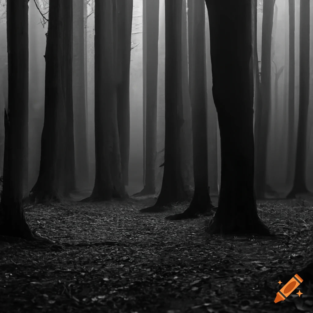 Gray forest landscape on Craiyon