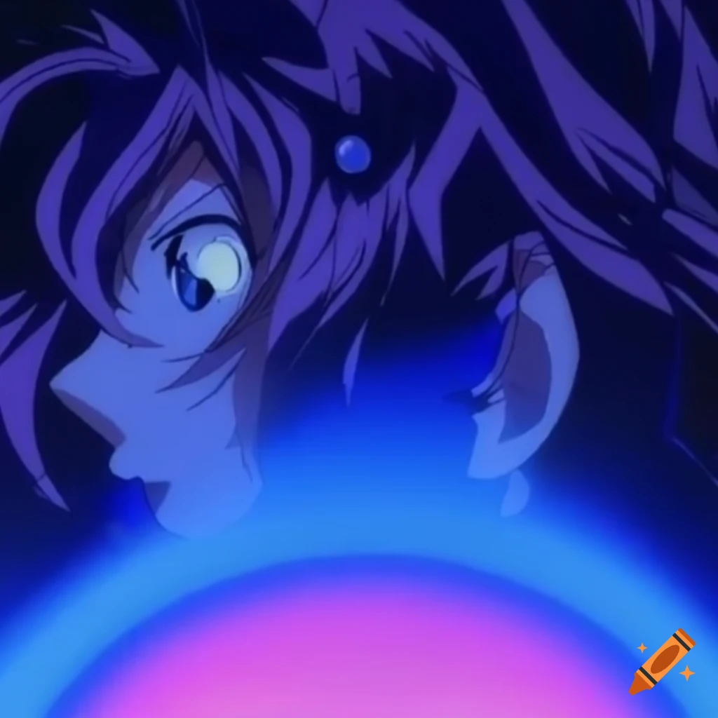 Shiny 3d eclipse anime with japanese text from the 2000s on Craiyon