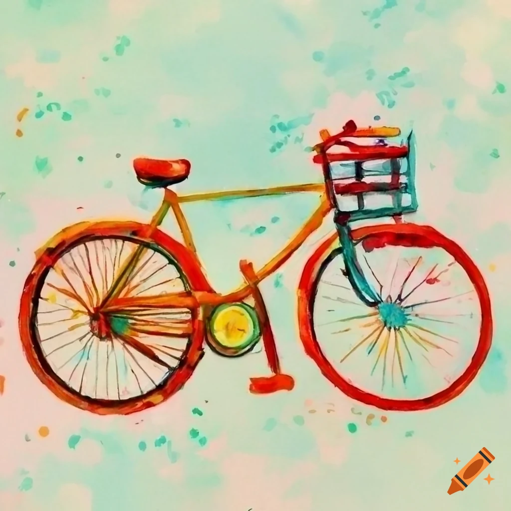 Watercolor painting of a bicycle on Craiyon