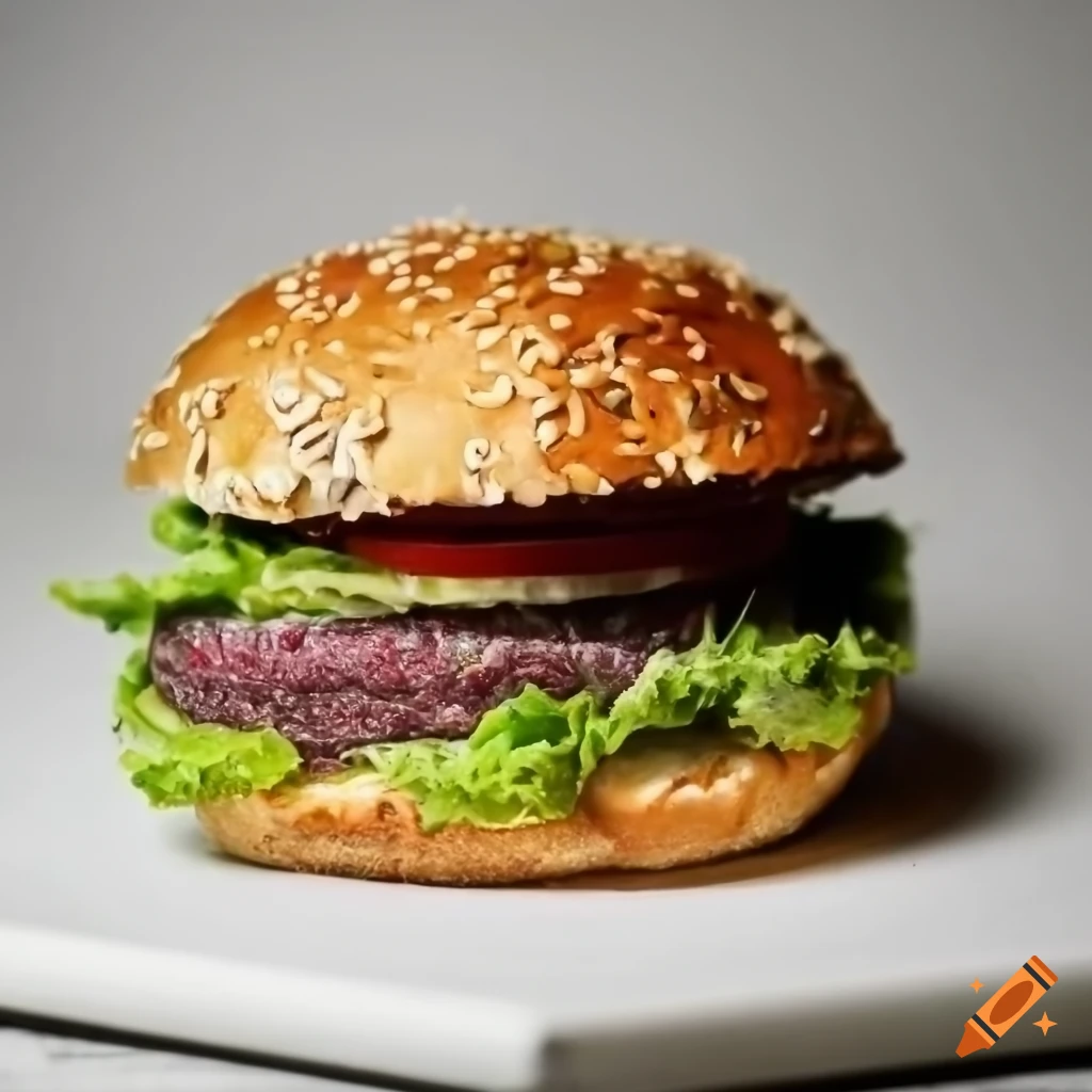 Deteriorating burger with mould and maggots on Craiyon