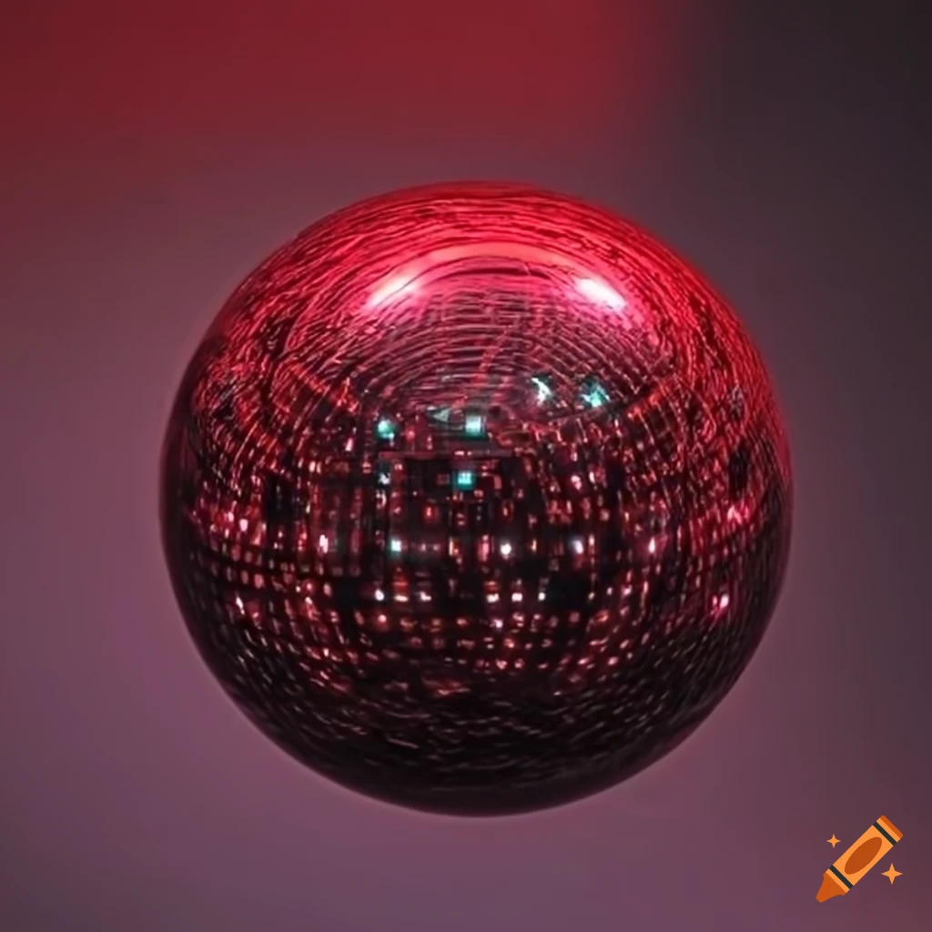 Red cybernetic sphere on Craiyon