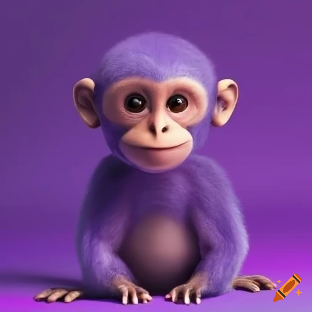 Adorable purple monkey on Craiyon