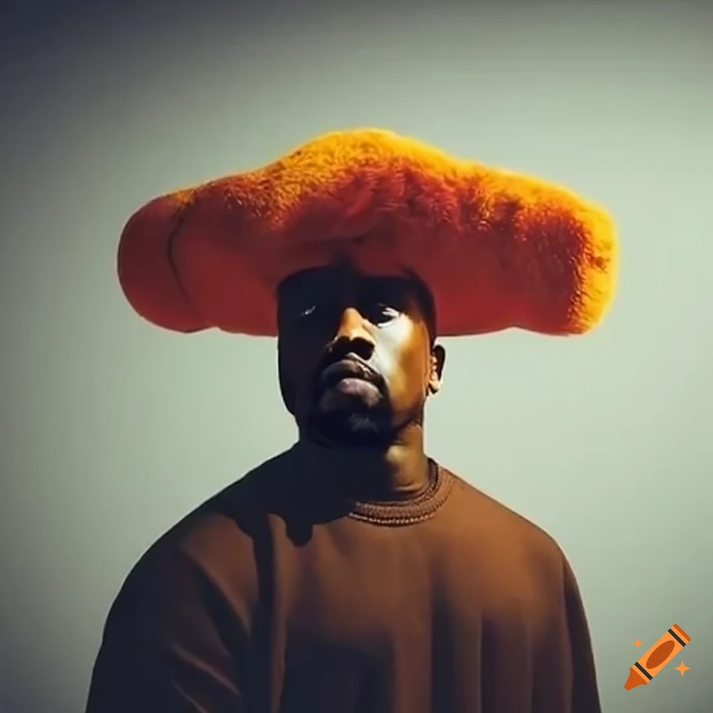 Kanye west in a unique hat on Craiyon